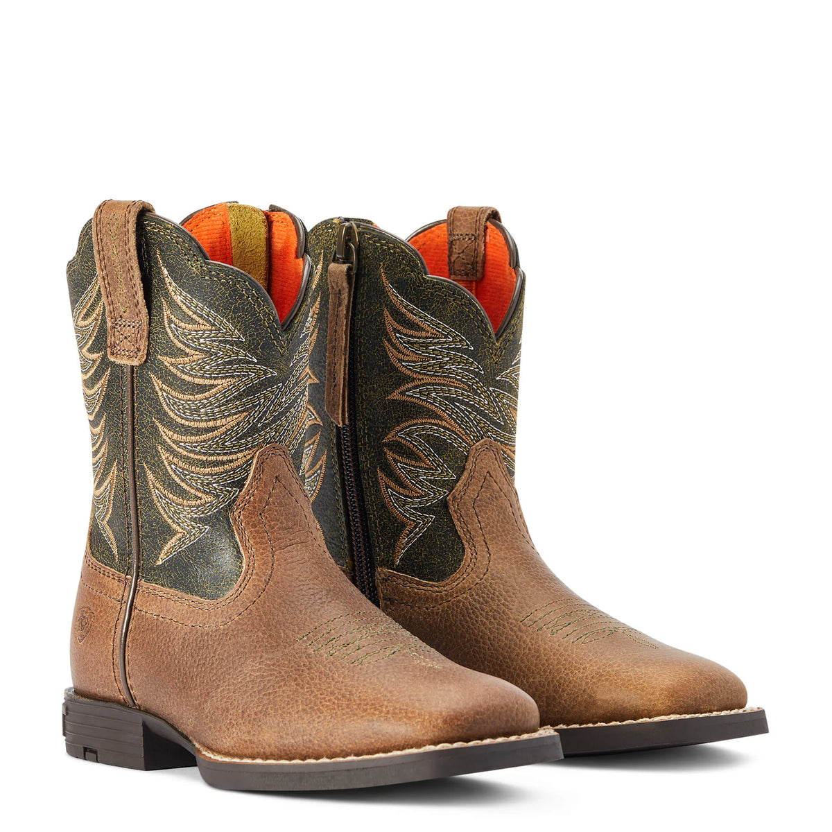 Bottes Ariat® Children's Firecatcher Alfalfa & Brown Square Toe Boots ...